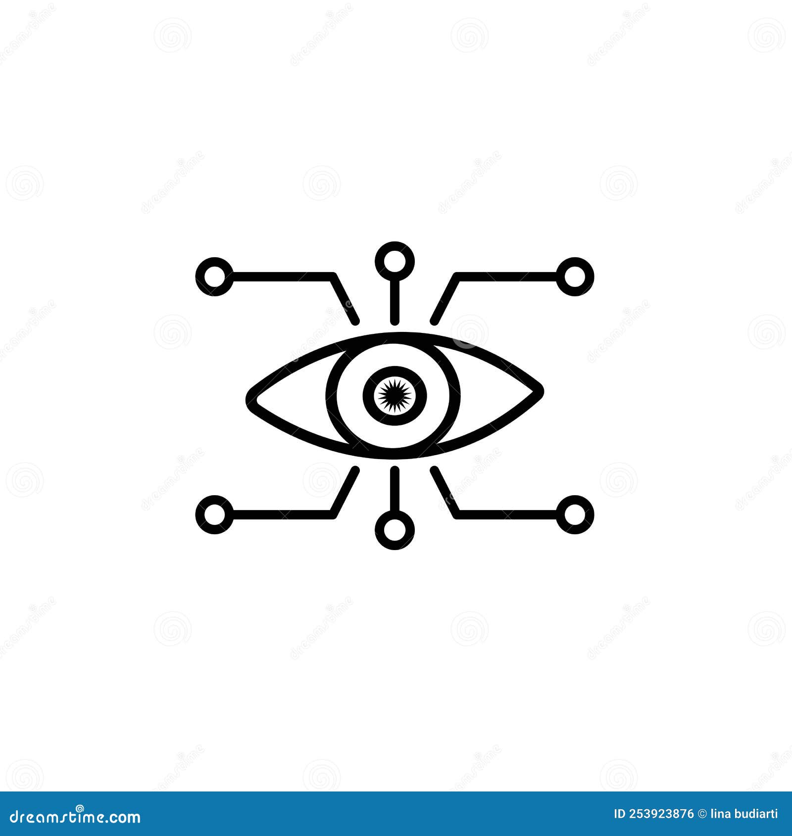 Bionic eye icon stock vector. Illustration of iris, sign - 253923876