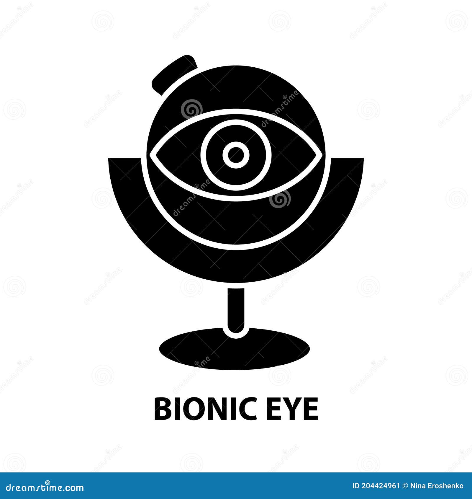 Bionic Eye Icon, Black Vector Sign with Editable Strokes, Concept ...