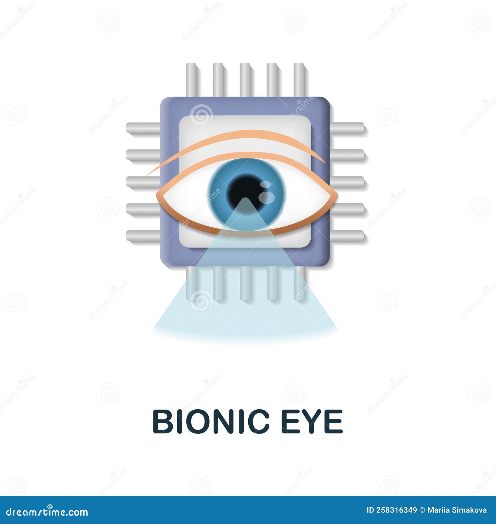 Bionic Eye Icon. 3d Illustration from Future Technology Collection ...