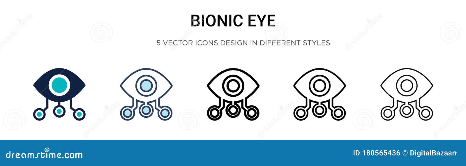 Bionic Eye Icon in Filled, Thin Line, Outline and Stroke Style. Vector ...