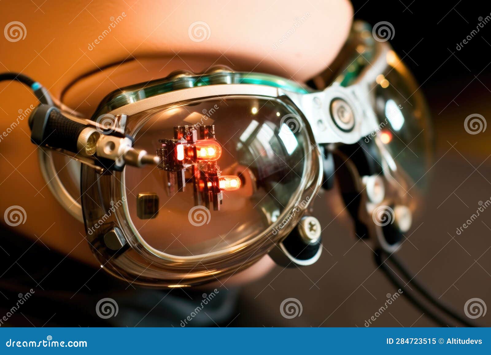 Bionic Eye Implant with Augmented Reality Display Stock Illustration ...