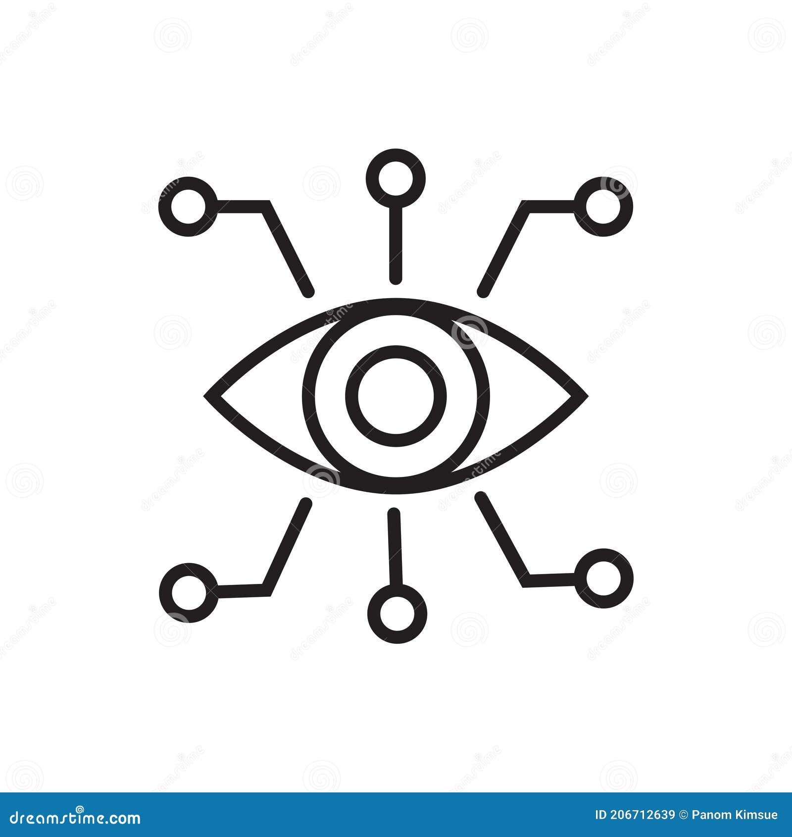 Bionic Eye Outline Vector Icon. Thin Line Black Bionic Eye Icon, Flat ...