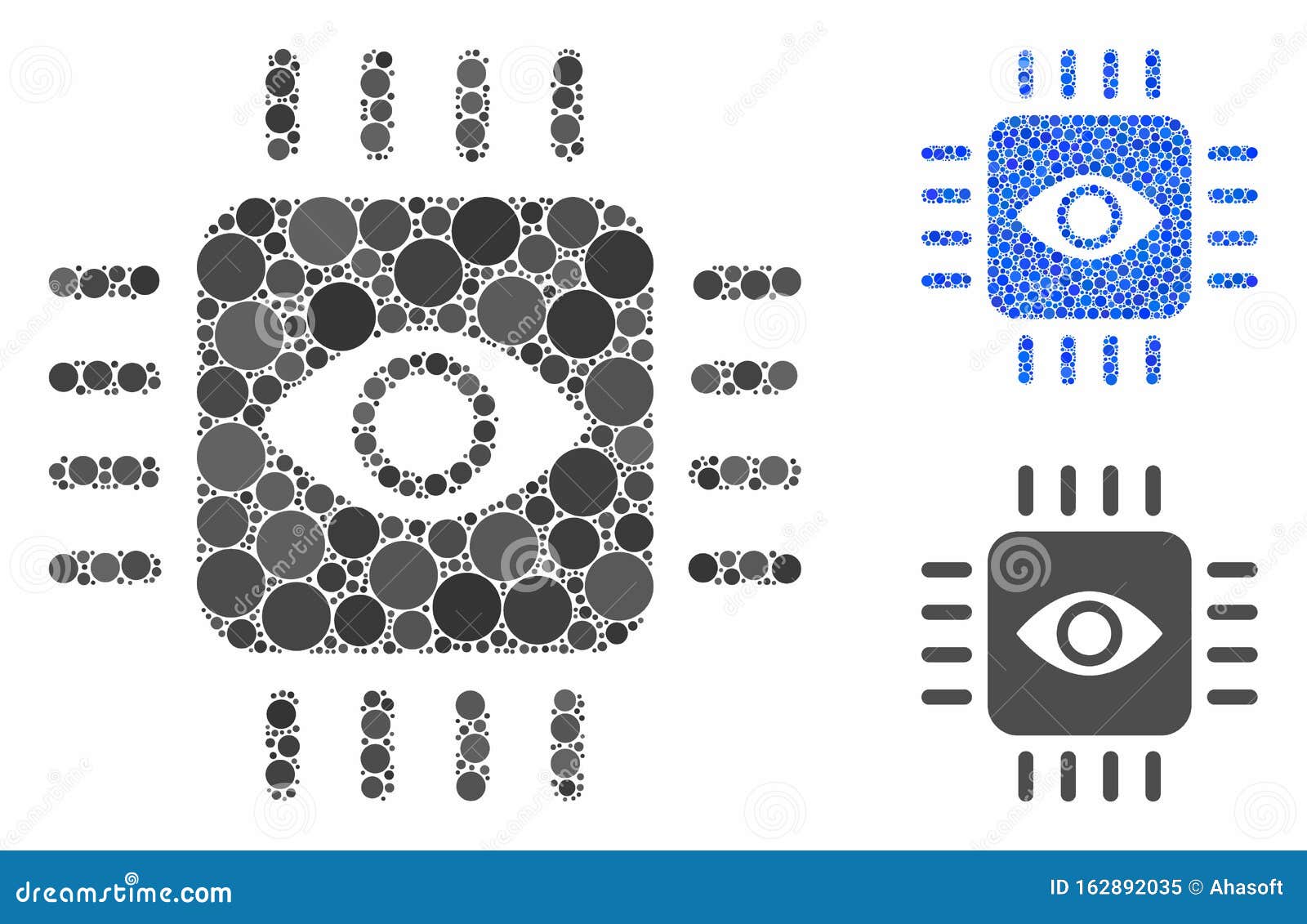 Bionic Eye Processor Mosaic Icon of Circles Stock Illustration - Illustration of pattern ...