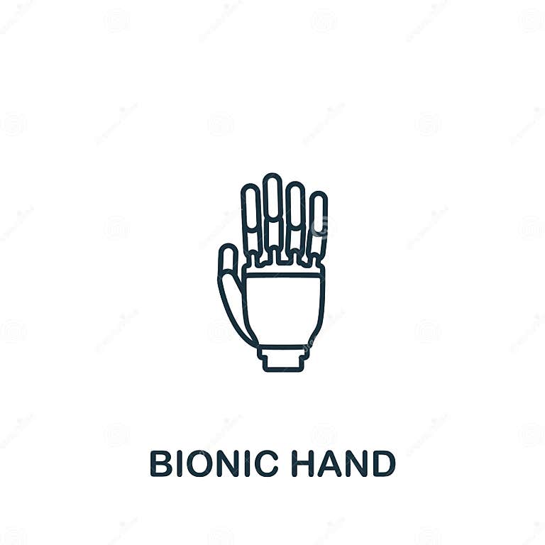 Bionic Hand Icon. Line Simple Icon for Templates, Web Design and ...