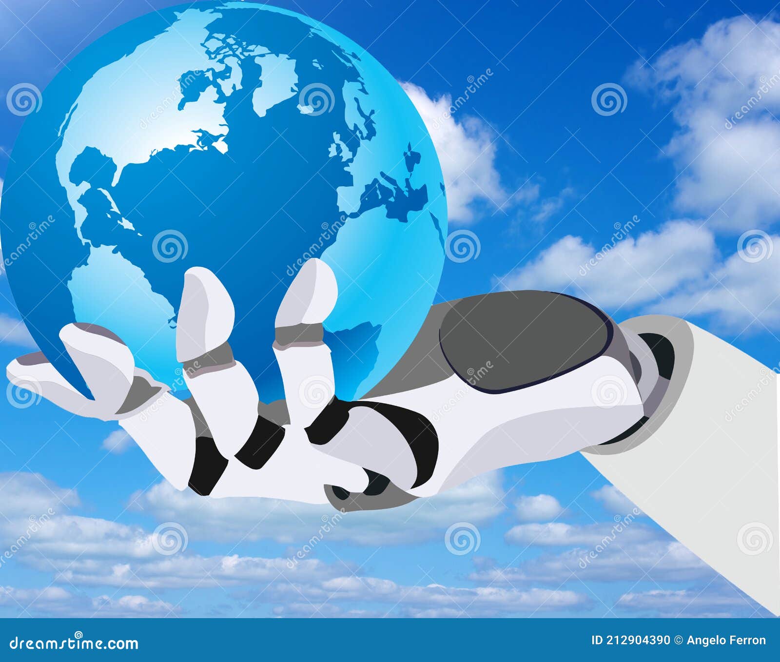 Bionic Hand with Planet Earth Bionic Hand with Planet Earth Stock ...