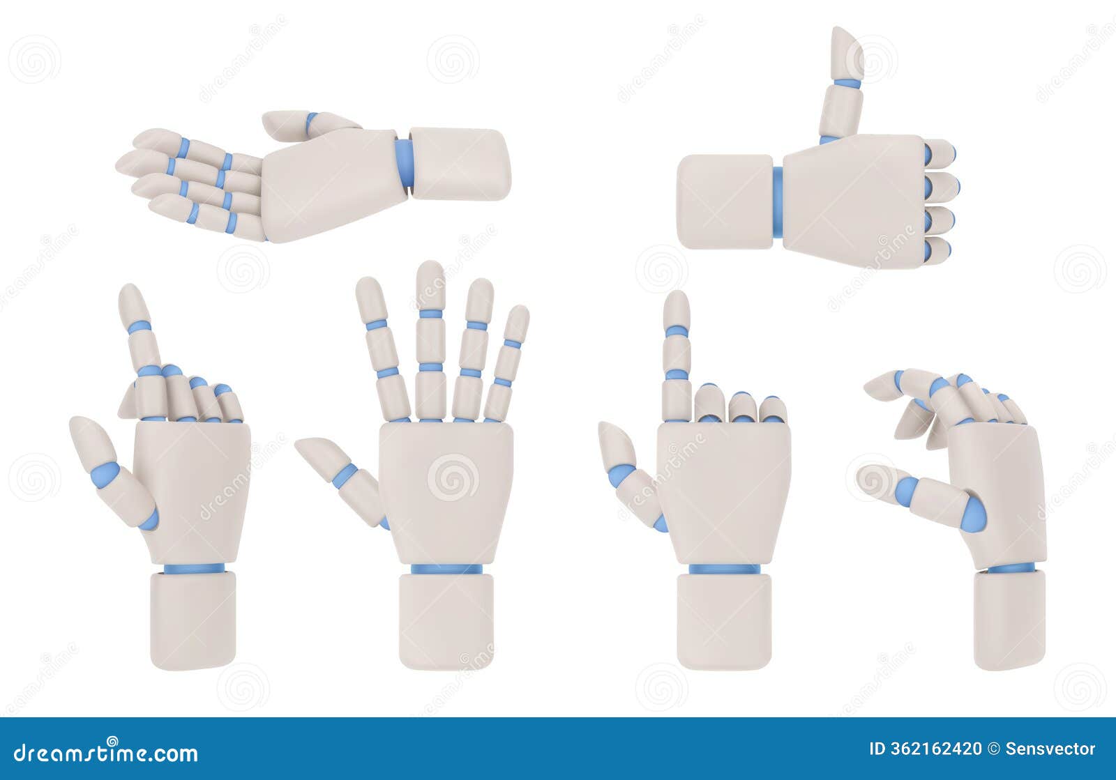 Bionic Hand, Prostheses Robot Hand Gesture Stock Vector - Illustration ...