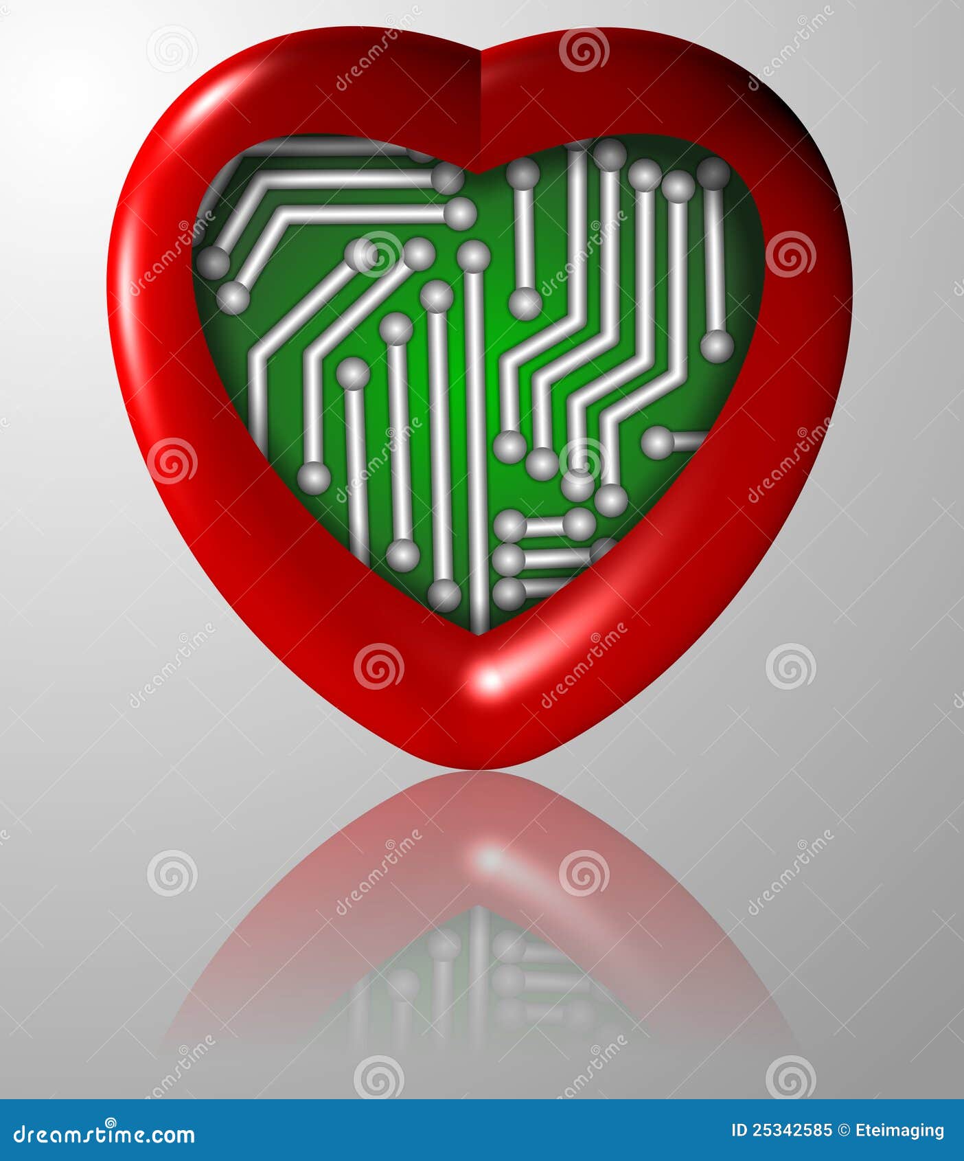Bionic heart stock illustration. Illustration of heart - 25342585