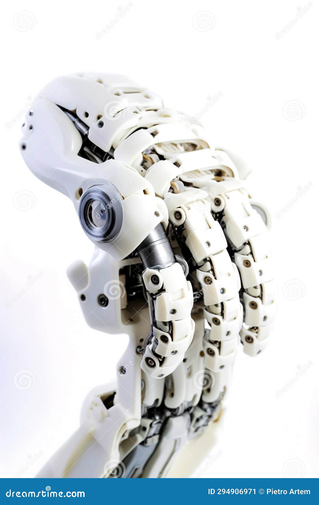 Bionic High-tech Prosthetic Hand on a White Background Stock Image ...
