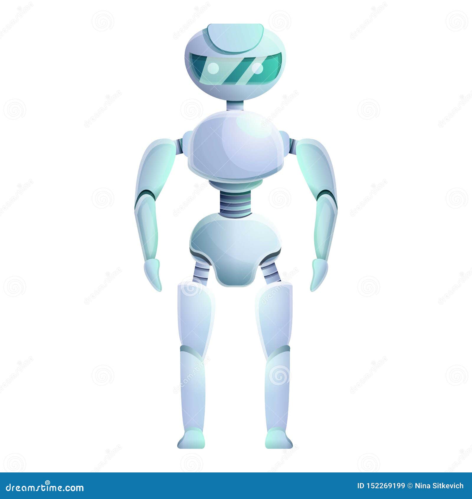 Bionic Humanoid Icon, Cartoon Style Stock Vector - Illustration of ...