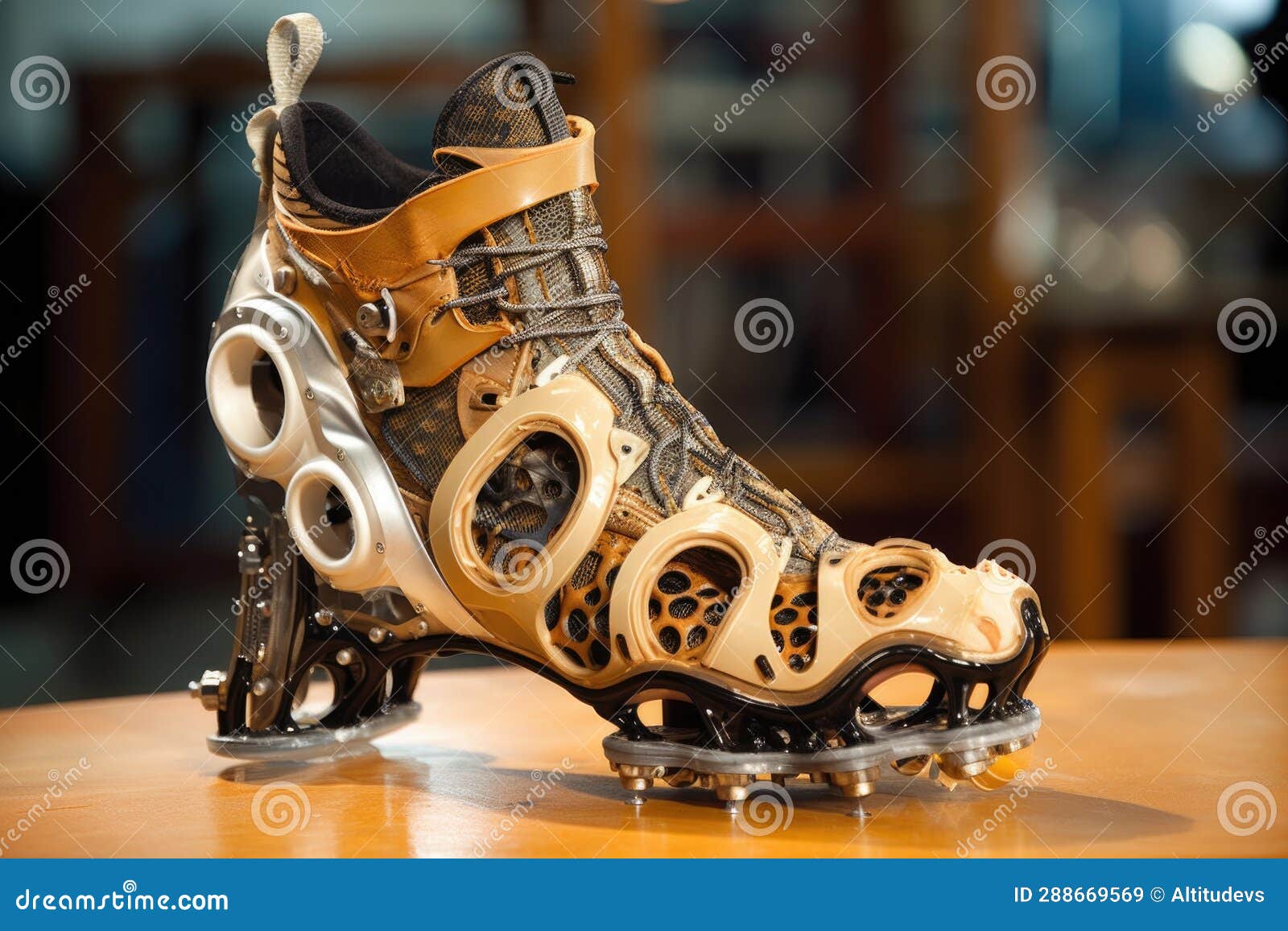 Bionic Leg Prosthesis Attached To a Sports Shoe Stock Image - Image of ...