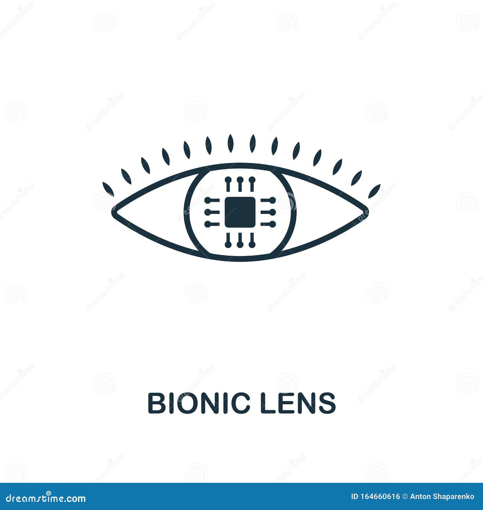 Bionic Lens Vector Illustration. Eye Lens Structure Labeled Scheme ...