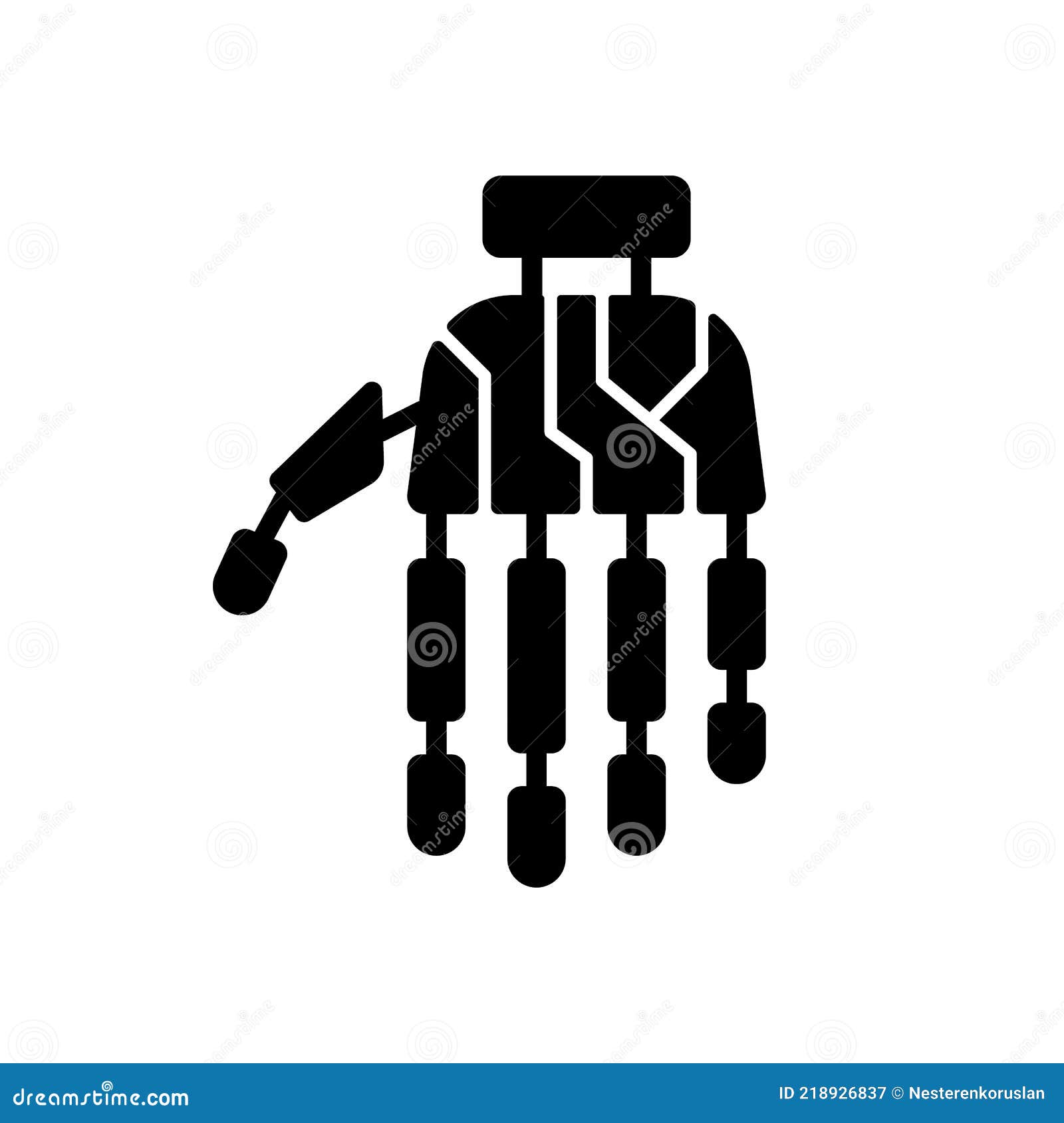 Bionic Limb Black Glyph Icon Stock Vector - Illustration of limb ...