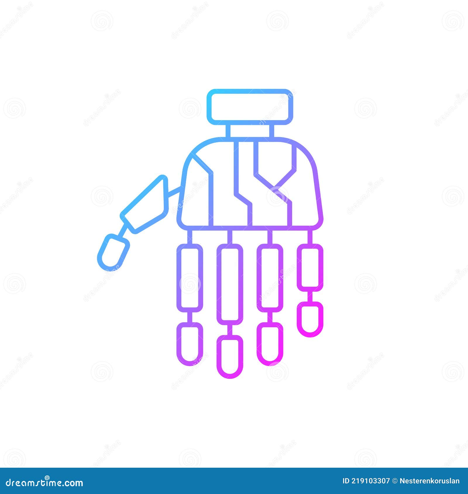 Bionic Arm Linear Icon. Modern Outline Bionic Arm Logo Concept O ...