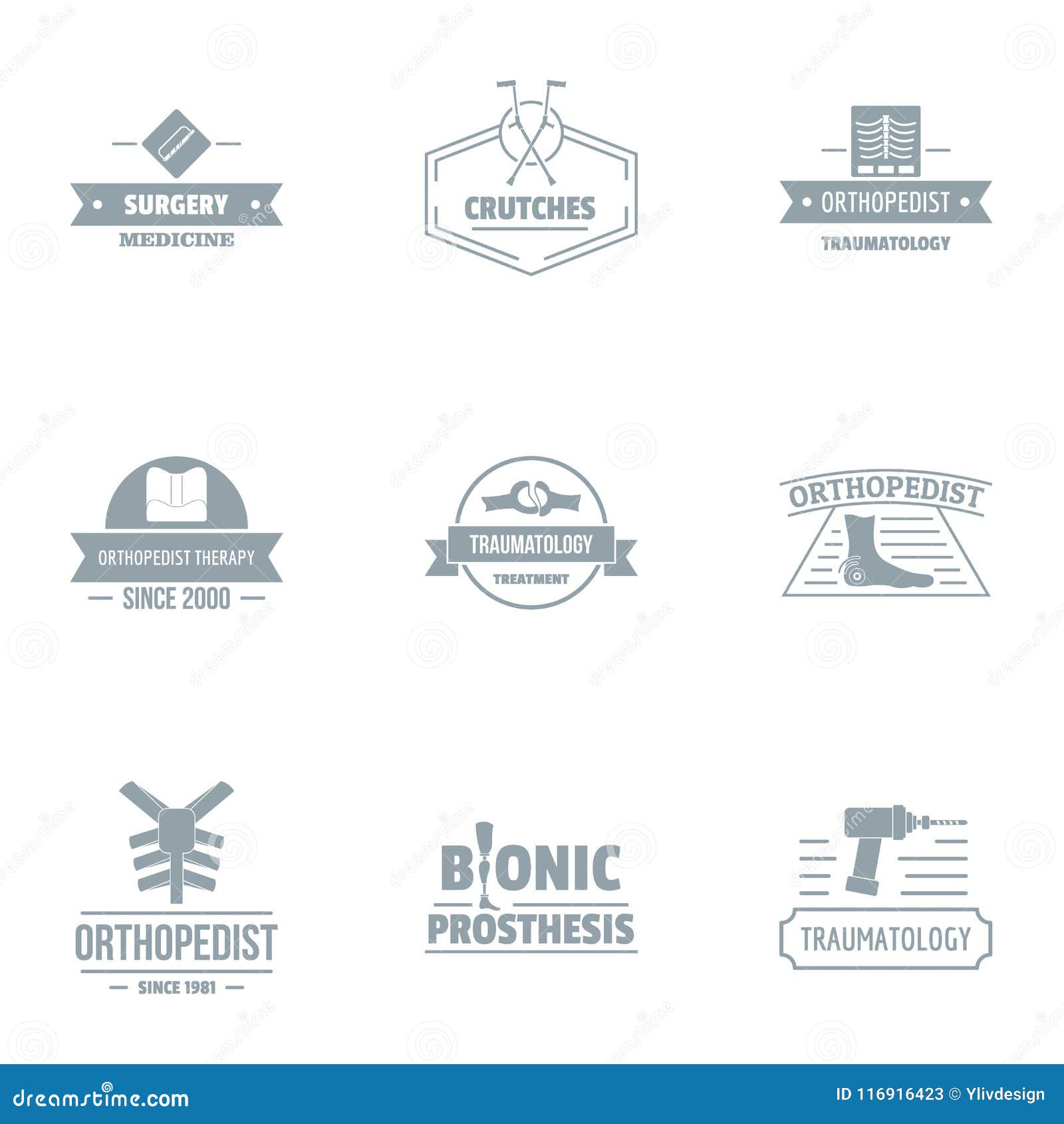 Bionic Logo Set, Simple Style Stock Vector - Illustration of curative ...