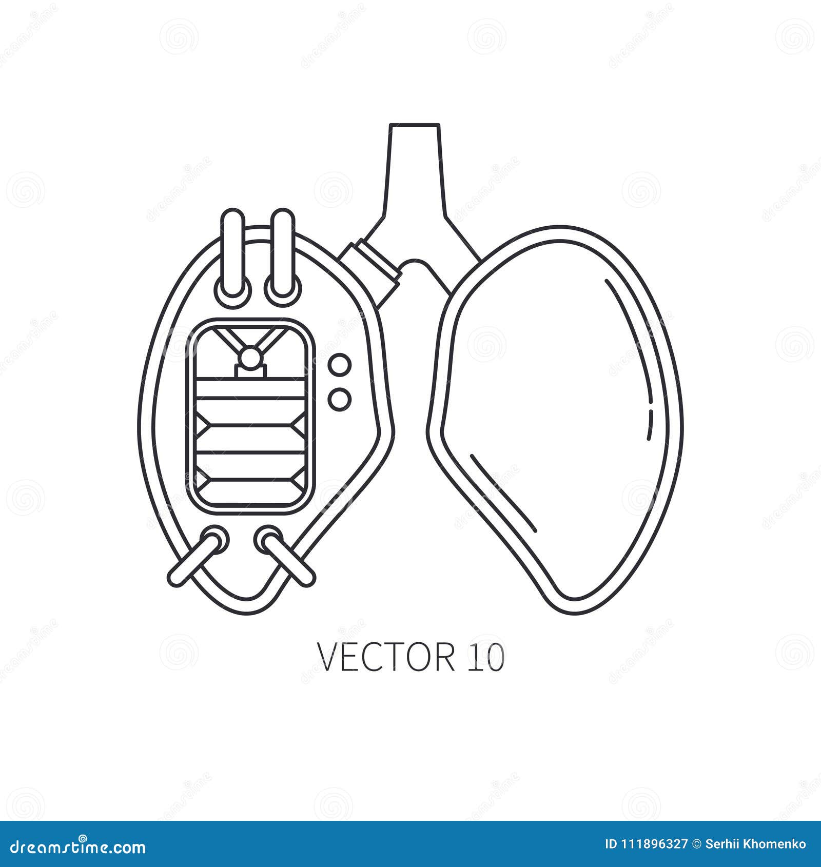 Bionic Lungs and Trachea Prosthesis Line Icon. Bionic Prosthesis ...