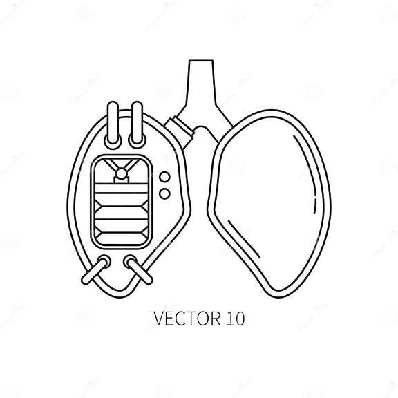 Bionic Lungs and Trachea Prosthesis Line Icon. Bionic Prosthesis ...