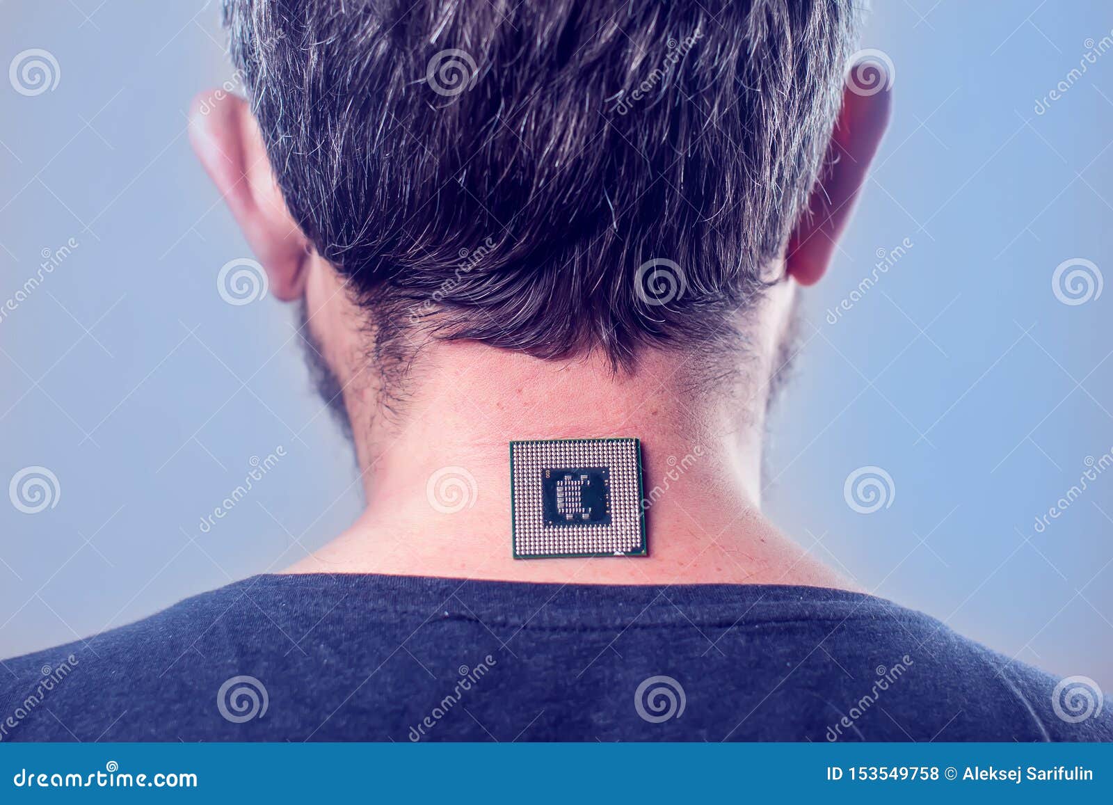 Bionic Chip Processor Implant In Male Human Body Stock Photo ...