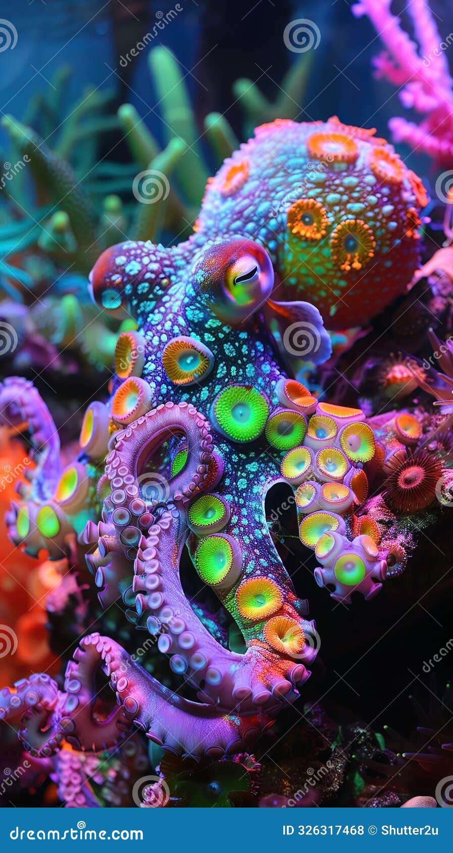 Bionic Octopuses with Camouflage Tech Blending into Neon Reef ...