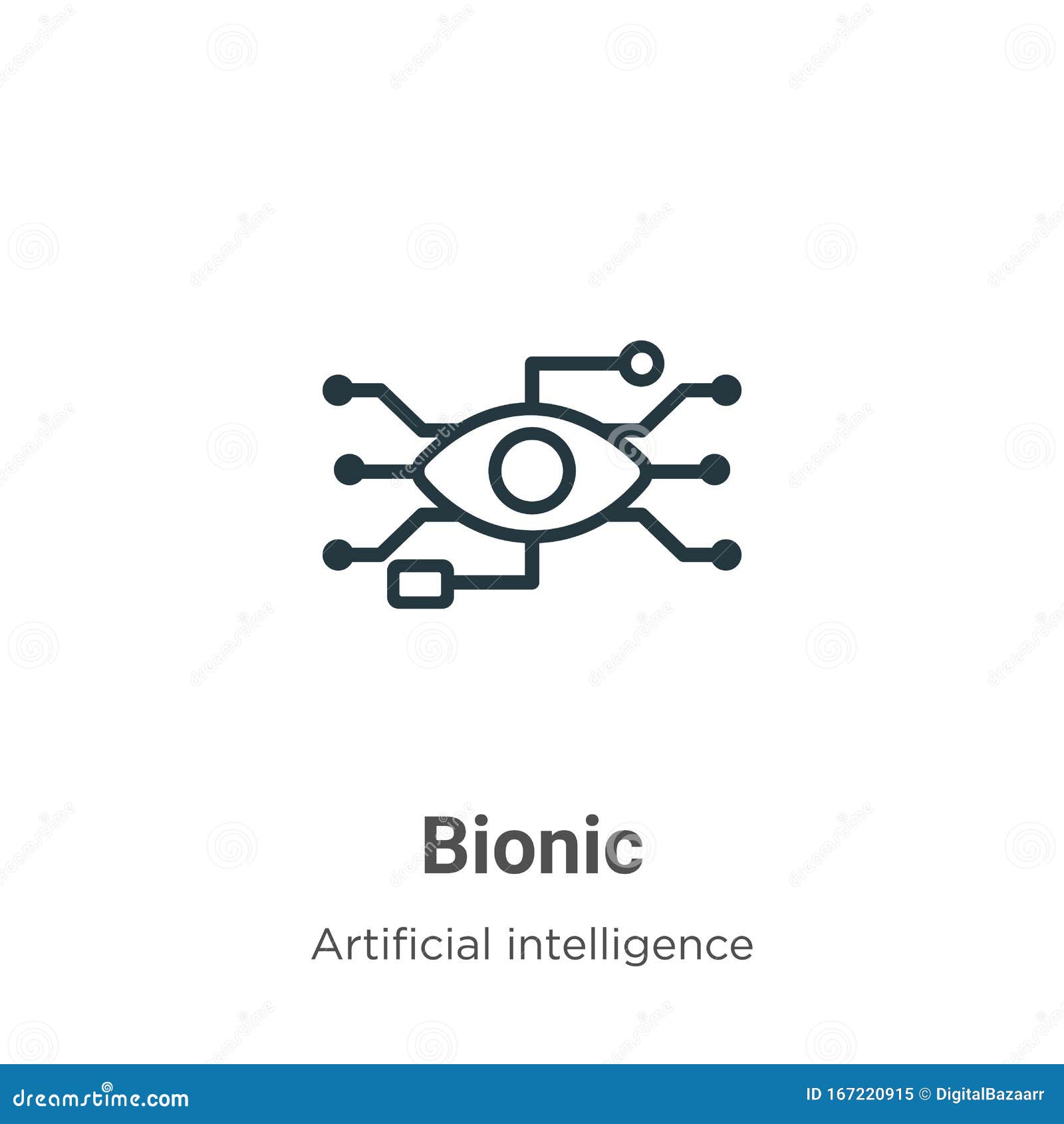 Bionic Eye Outline Vector Icon. Thin Line Black Bionic Eye Icon, Flat ...