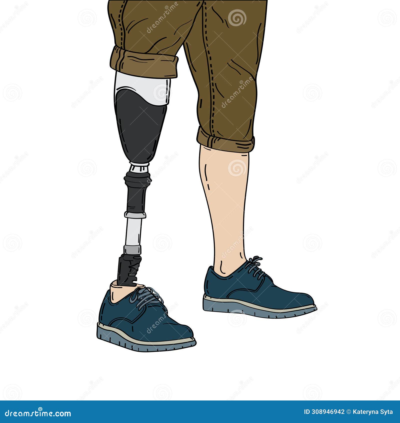 Bionic Leg Prosthesis On Male Legs. Disability With The Musculoskeletal ...