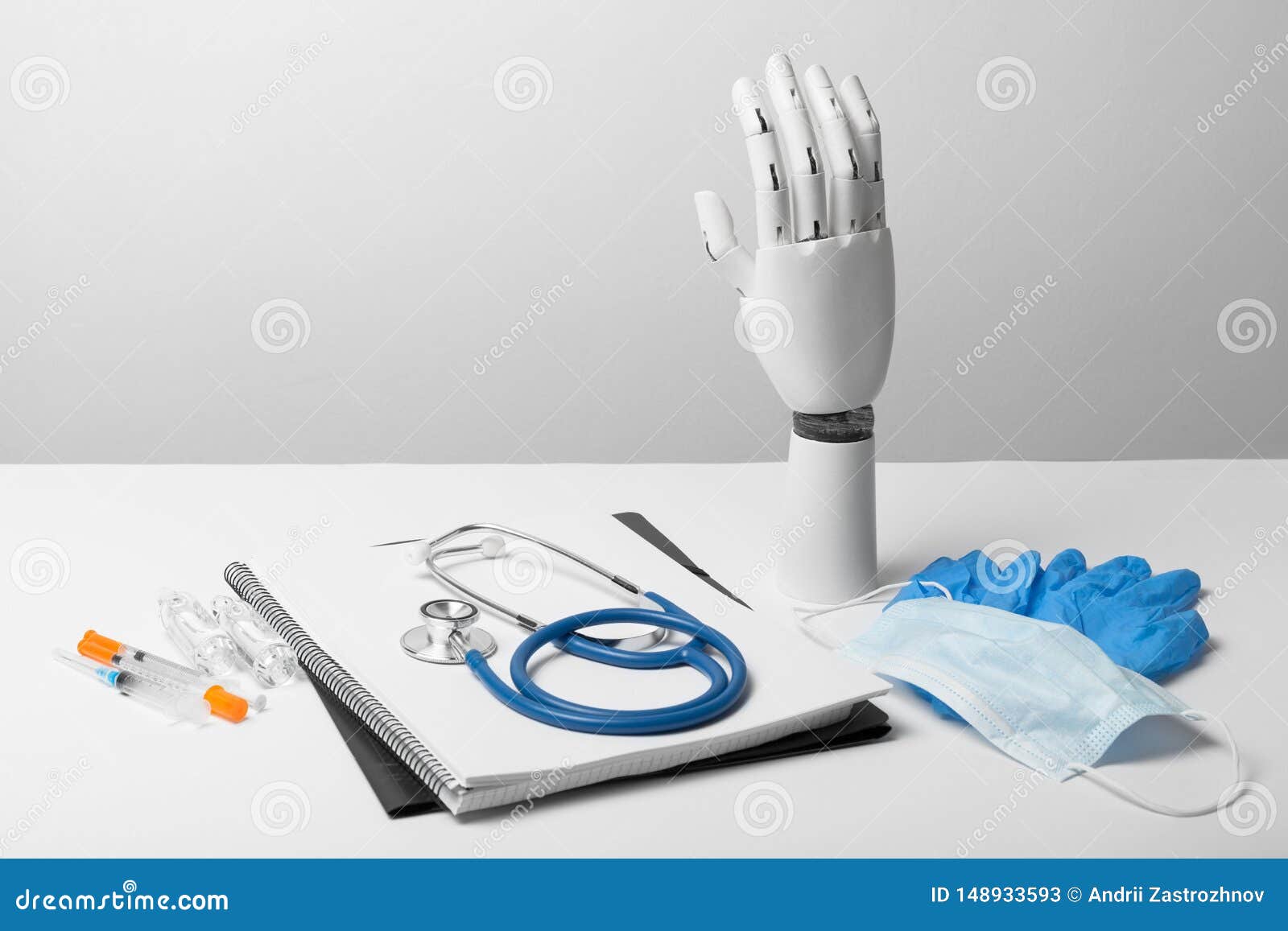 Bionic Prosthetic Arm of Doctor. Modern Robotic Artificial Organ Stock ...
