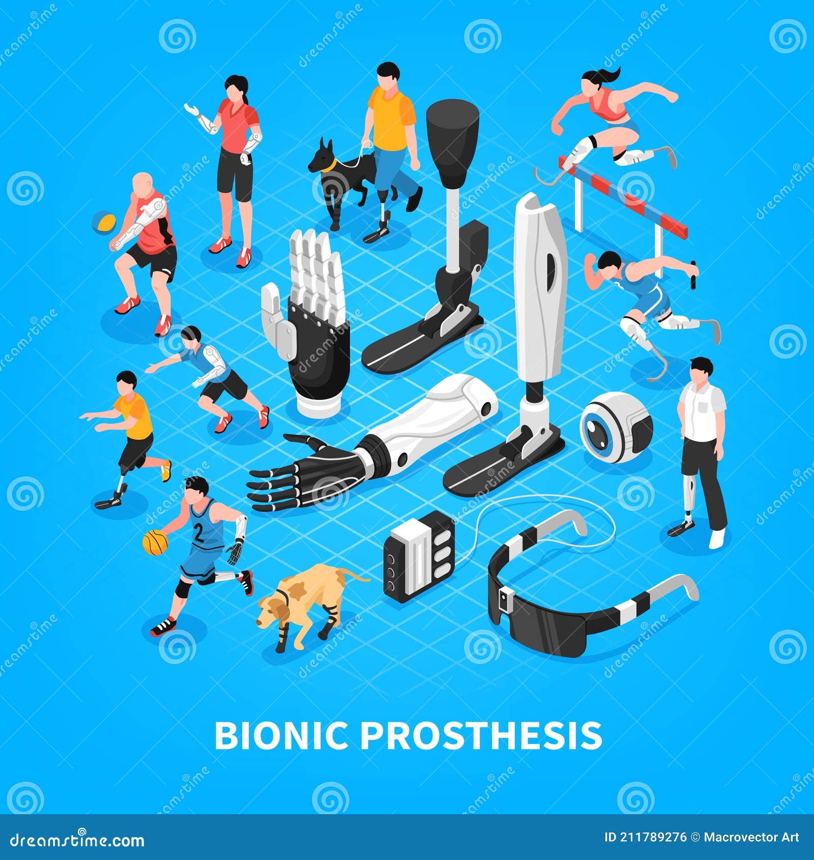 Bionic Prothesis Cartoon Icons Set Vector Illustration | CartoonDealer ...