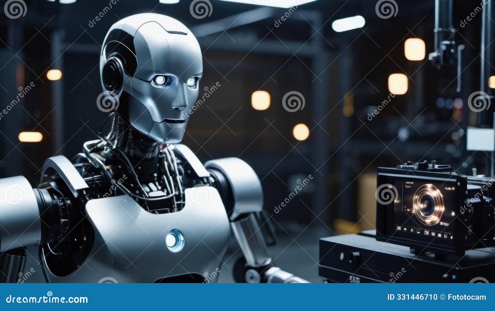 Bionic Robot Cyborg Close-up Future Technology. Generative Ai. AI Stock ...