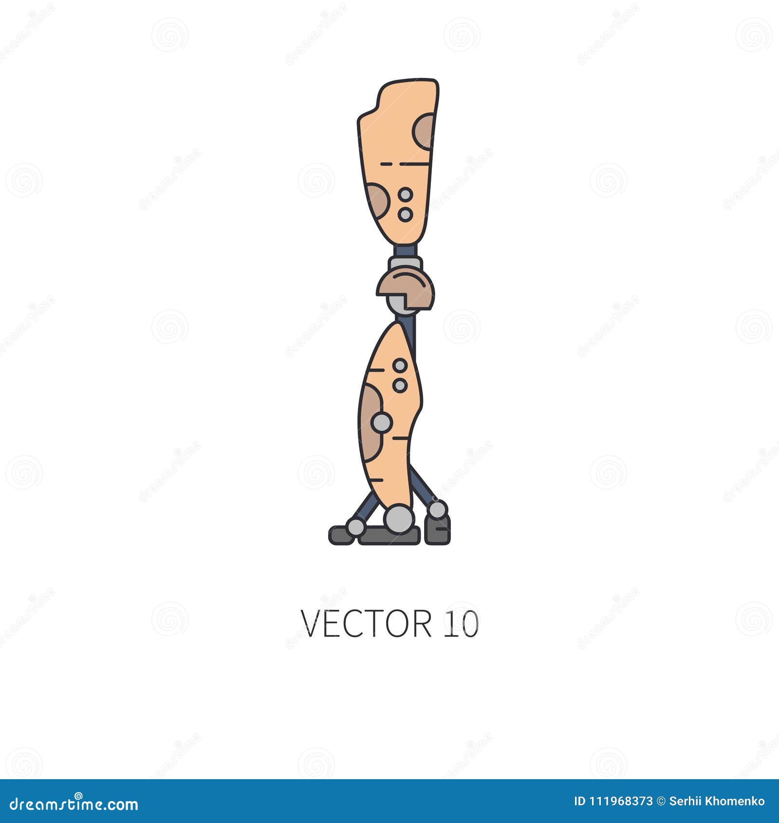 Bionic Robot Leg Prosthesis Color Line Icon. Bionic Prosthesis Limb ...