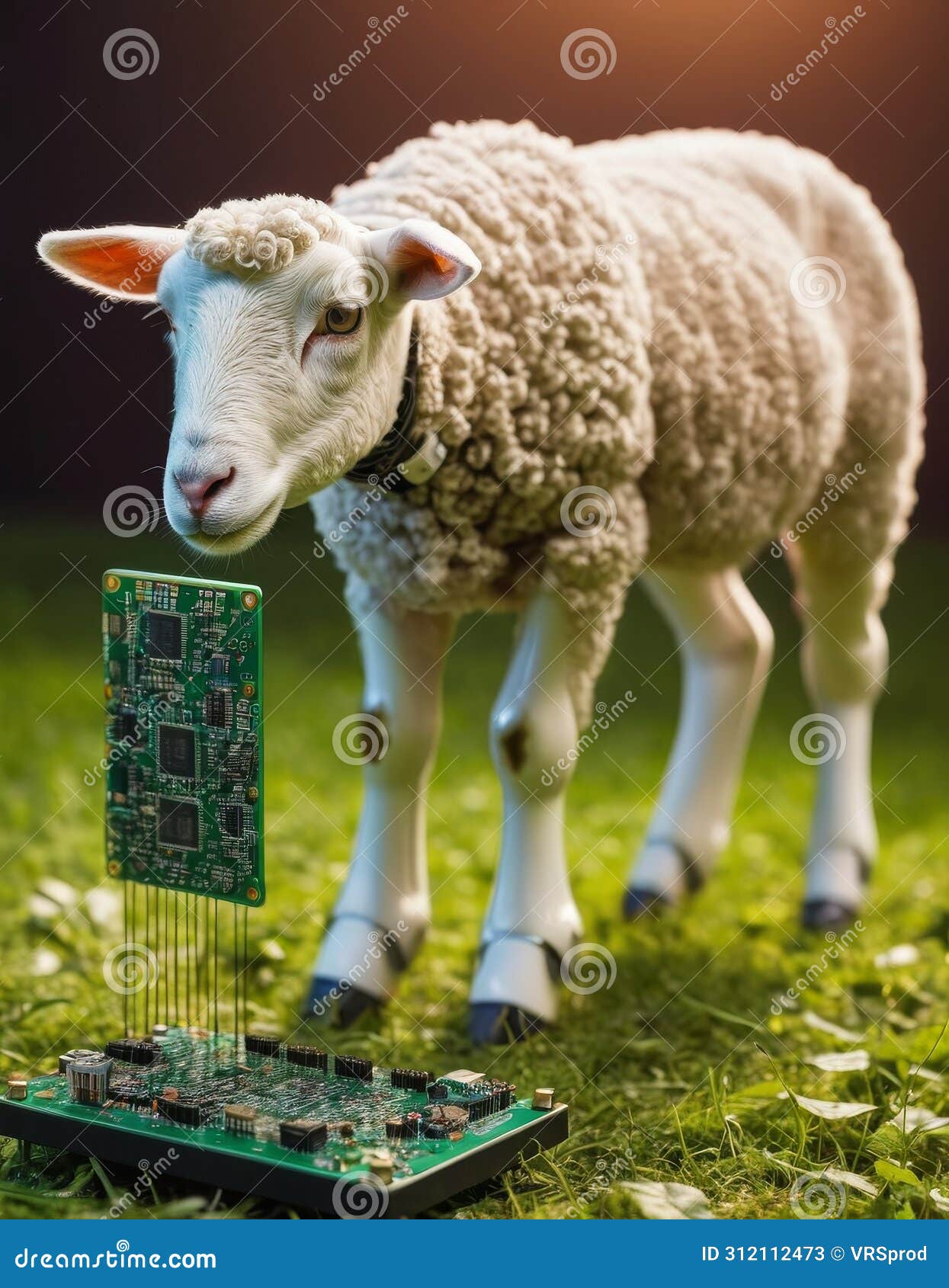 Bionic Sheep with Circuit Boards Stock Image - Image of robotics ...