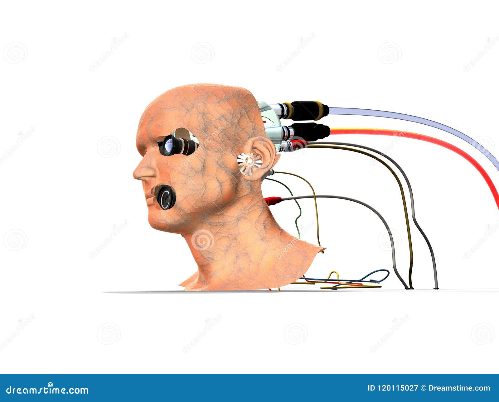 Bionic Head with Connections Stock Illustration - Illustration of ...