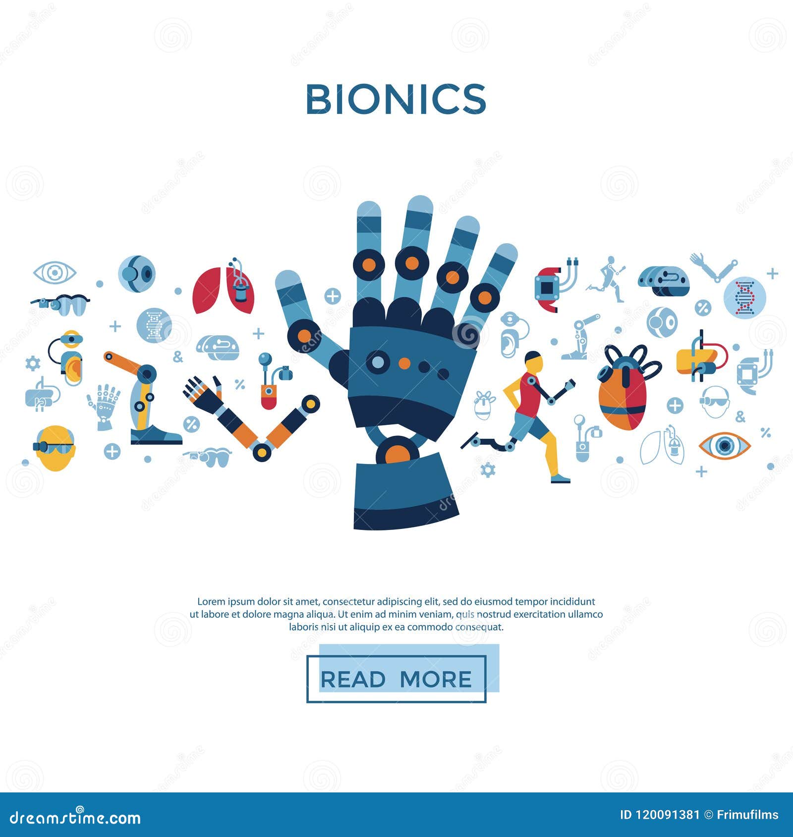 Bionics And Artificial Intelligence Icon Set Royalty-Free Stock Image ...