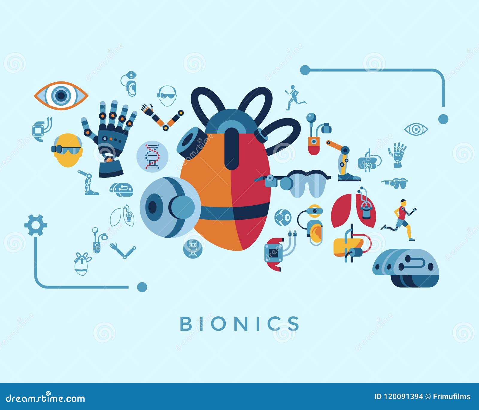 Bionics And Artificial Intelligence Icon Set Royalty-Free Stock Image ...