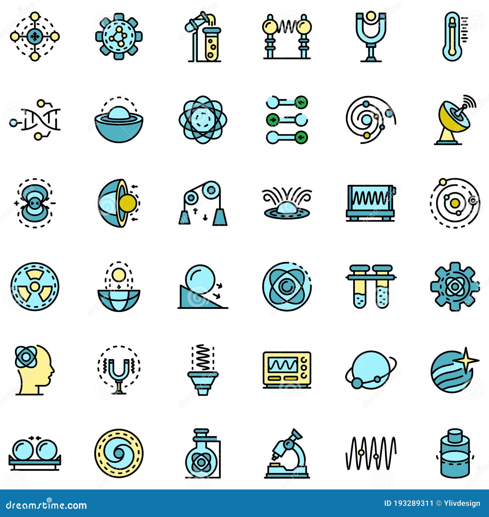 Biophysics Icons Set Vector Flat Stock Vector - Illustration of ...
