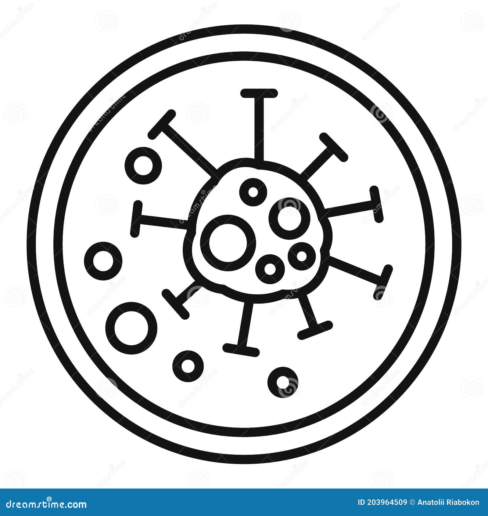 Biophysics Virus Icon, Outline Style Stock Vector - Illustration of ...