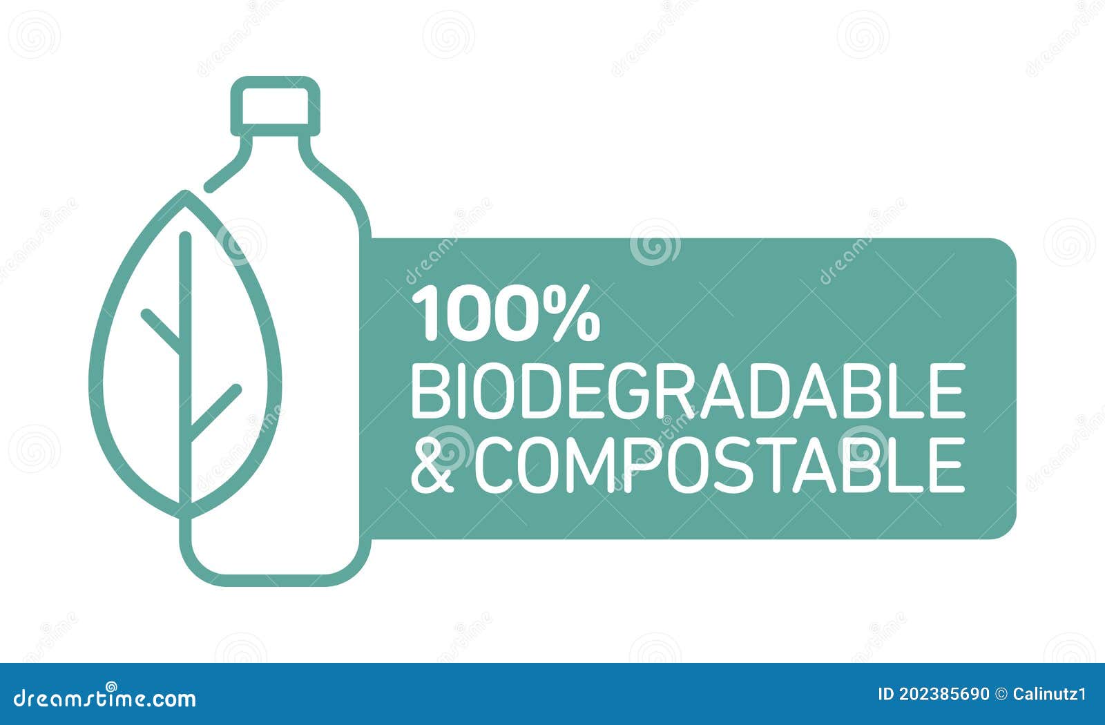 Biodegradable And Compostable Sign. Reduce, Reuse And Recycle Concept ...