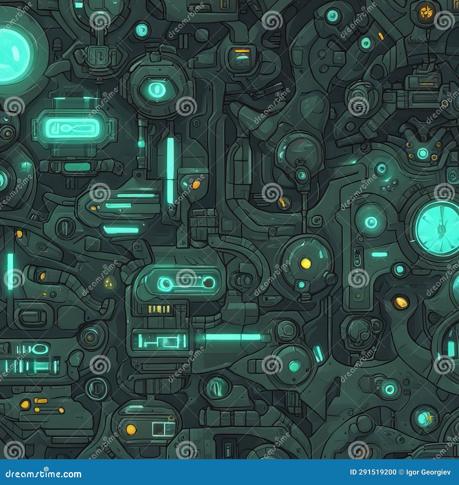 Biopunk, Cyber Steampunk Illustration Stock Illustration - Illustration ...