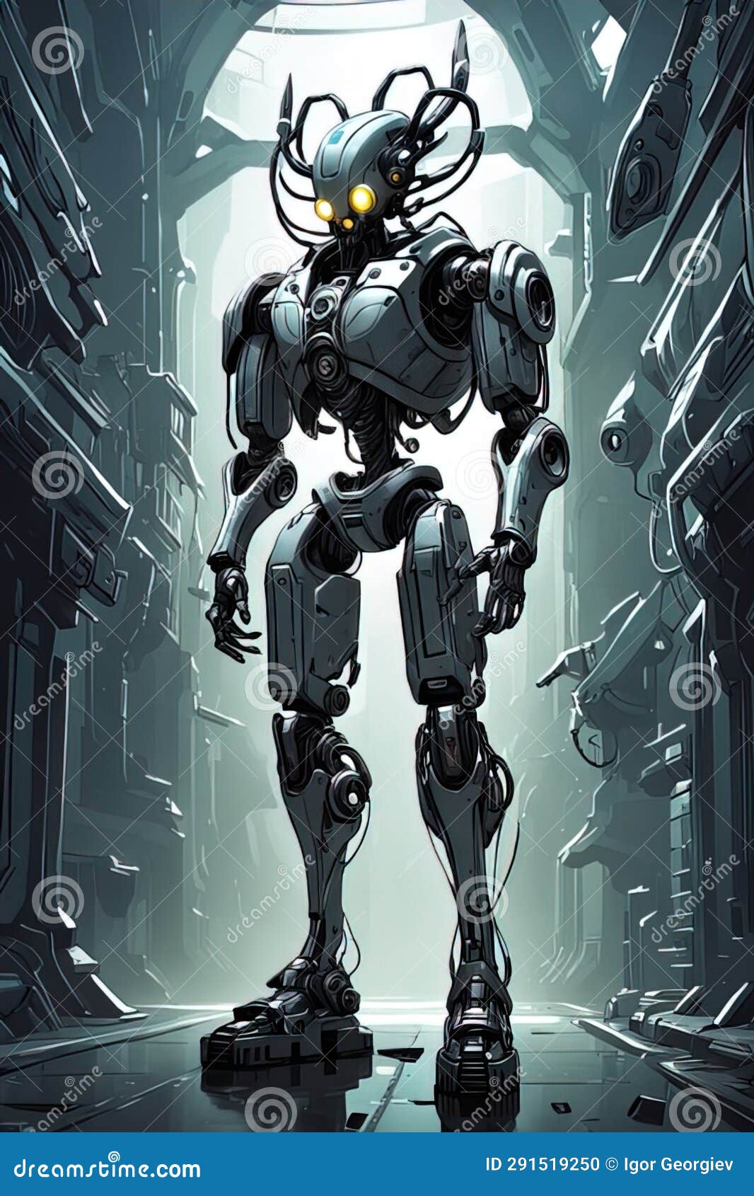 Biopunk, Cyber Steampunk Illustration Stock Illustration - Illustration ...