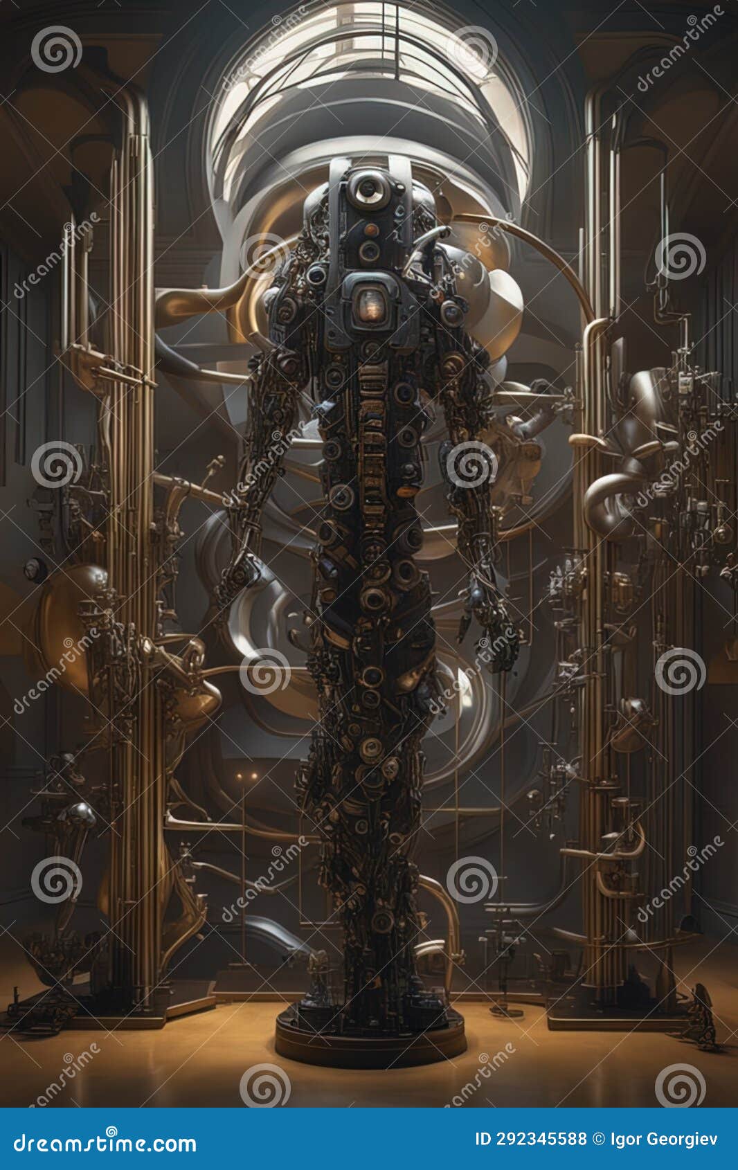 Biopunk, Cyber Steampunk Illustration Stock Illustration - Illustration ...