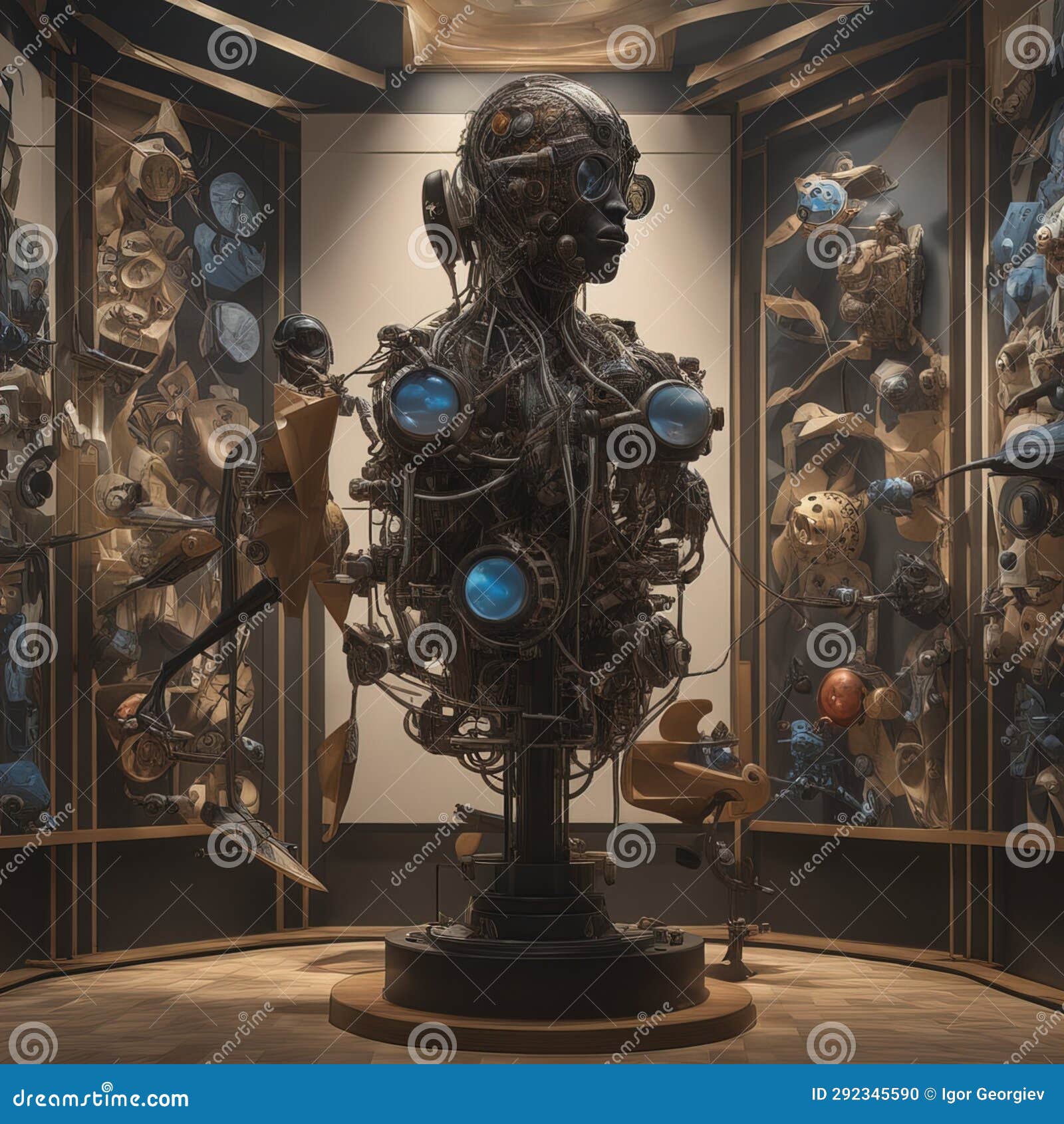 Biopunk, Cyber Steampunk Illustration Stock Illustration - Illustration ...