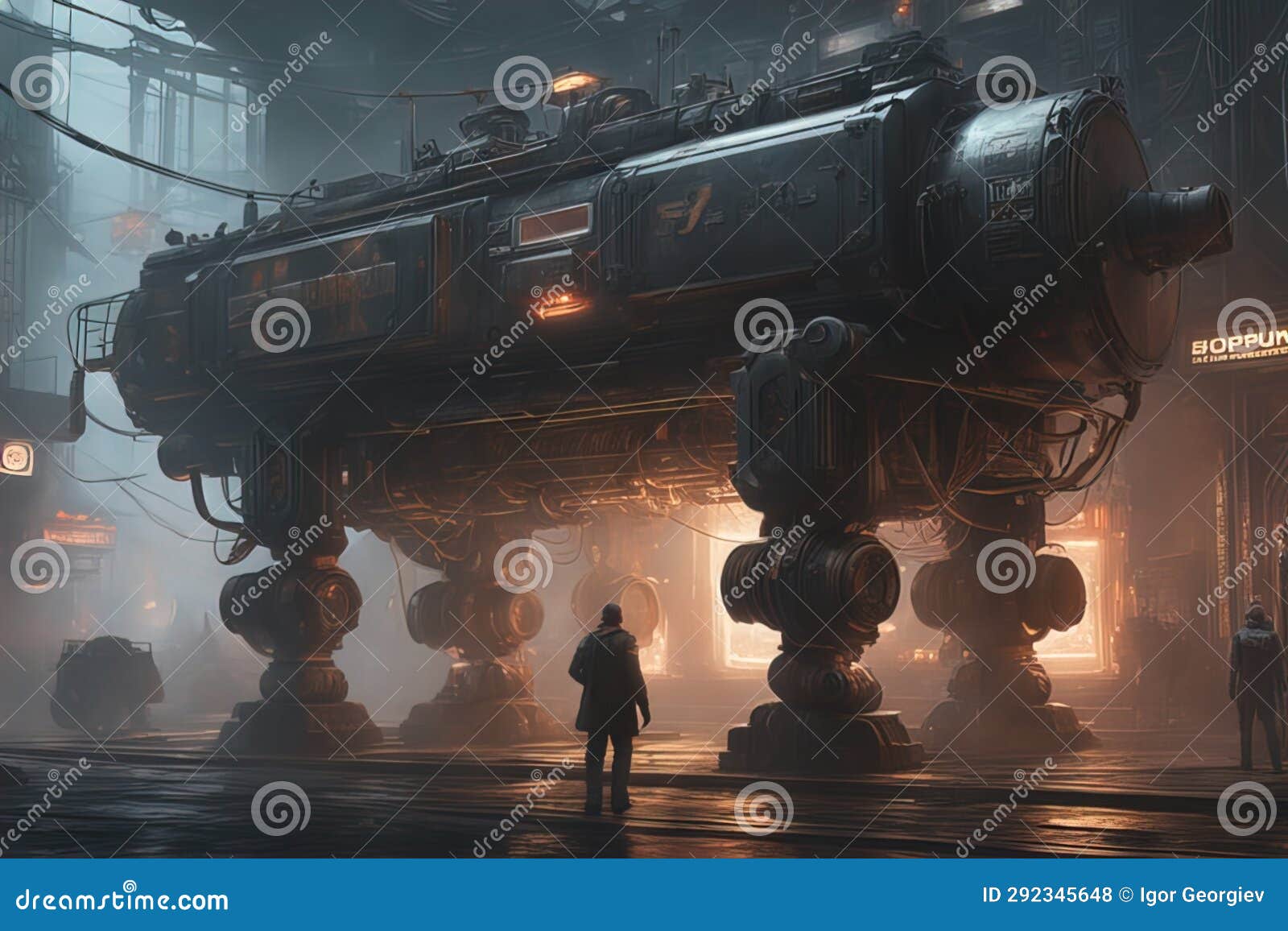 Biopunk, Cyber Steampunk Illustration Stock Illustration - Illustration ...