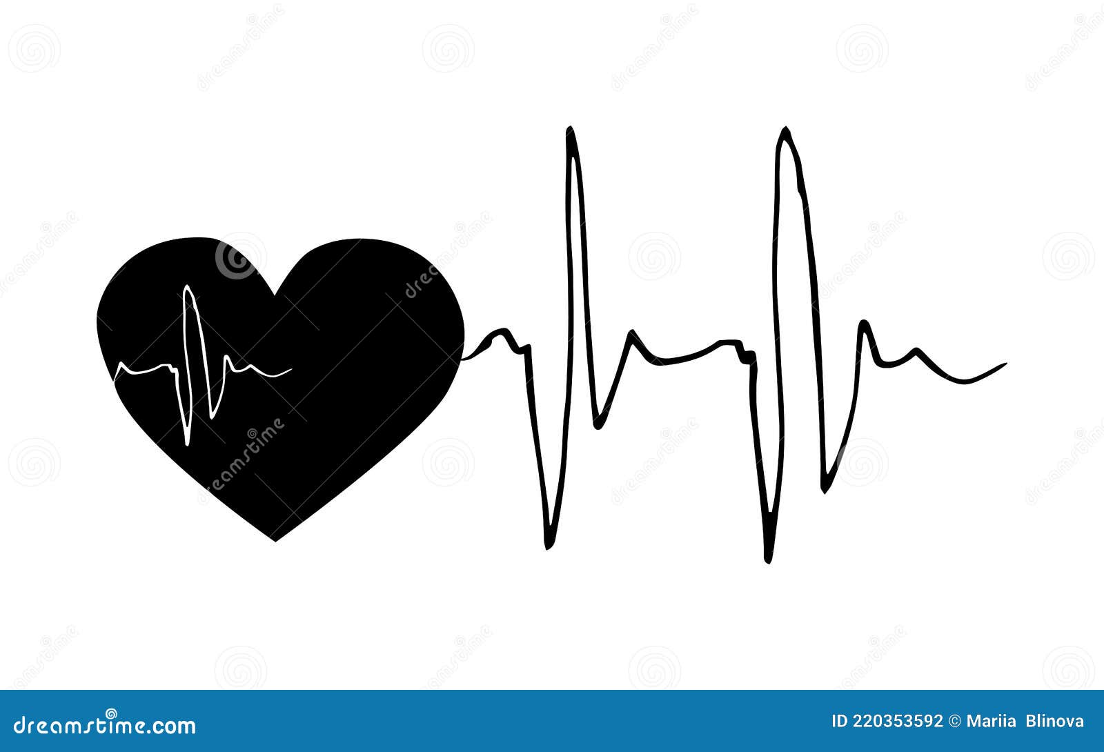 Biorhythms Of The Human Heart In The Form Of A Cardiogram. ECG Line ...