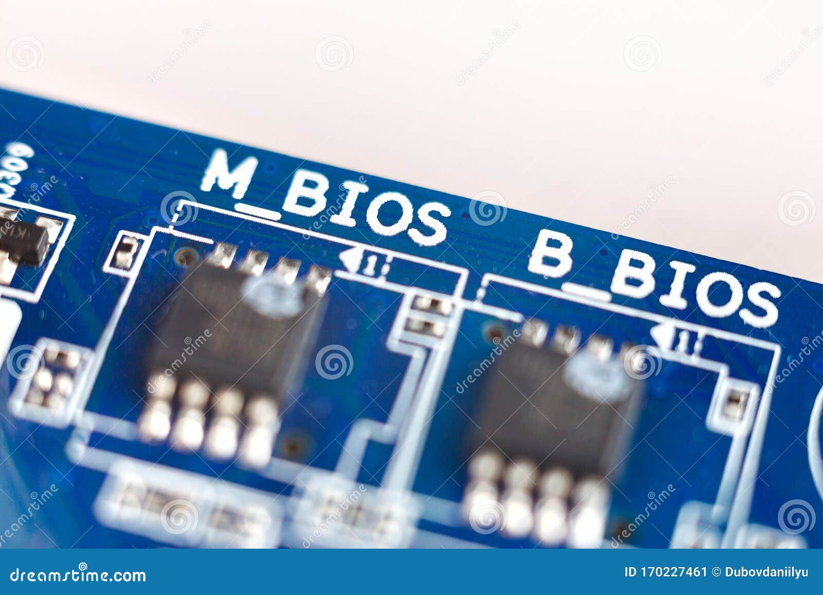 BIOS Chips Close-up Macro on the Motherboard of the Computer, the ... BIOS Chips Close-up Macro on the Motherboard of the Computer, the ...