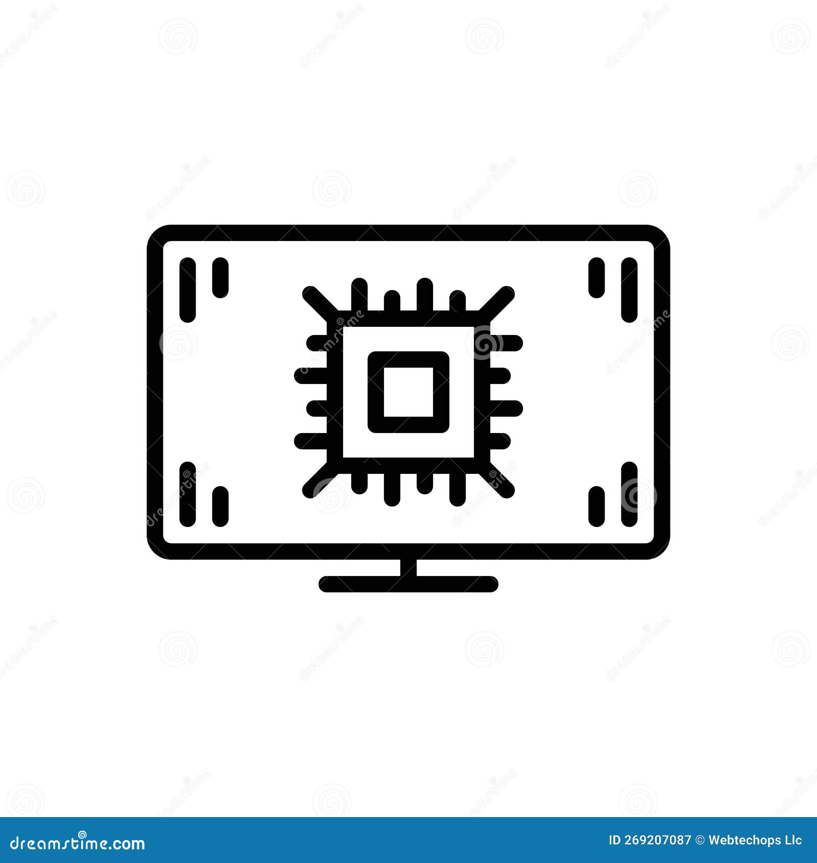 BIOS Icon Of 3 Types Color, Black And White, Outline. Isolated Vector ...