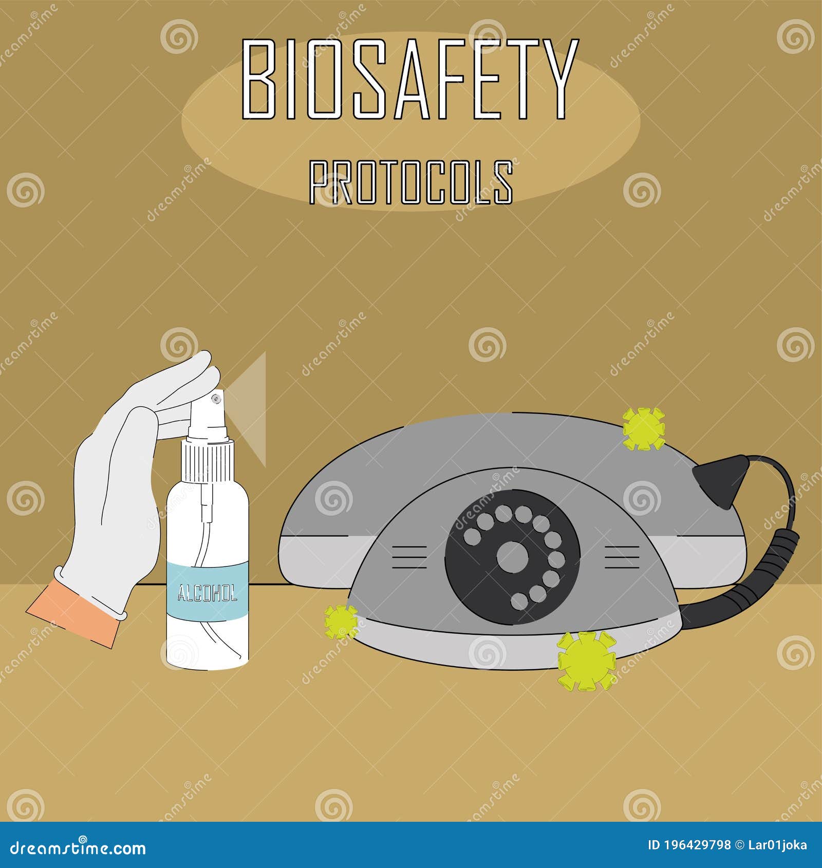 Biosafety protocols poster stock vector. Illustration of alcohol ...