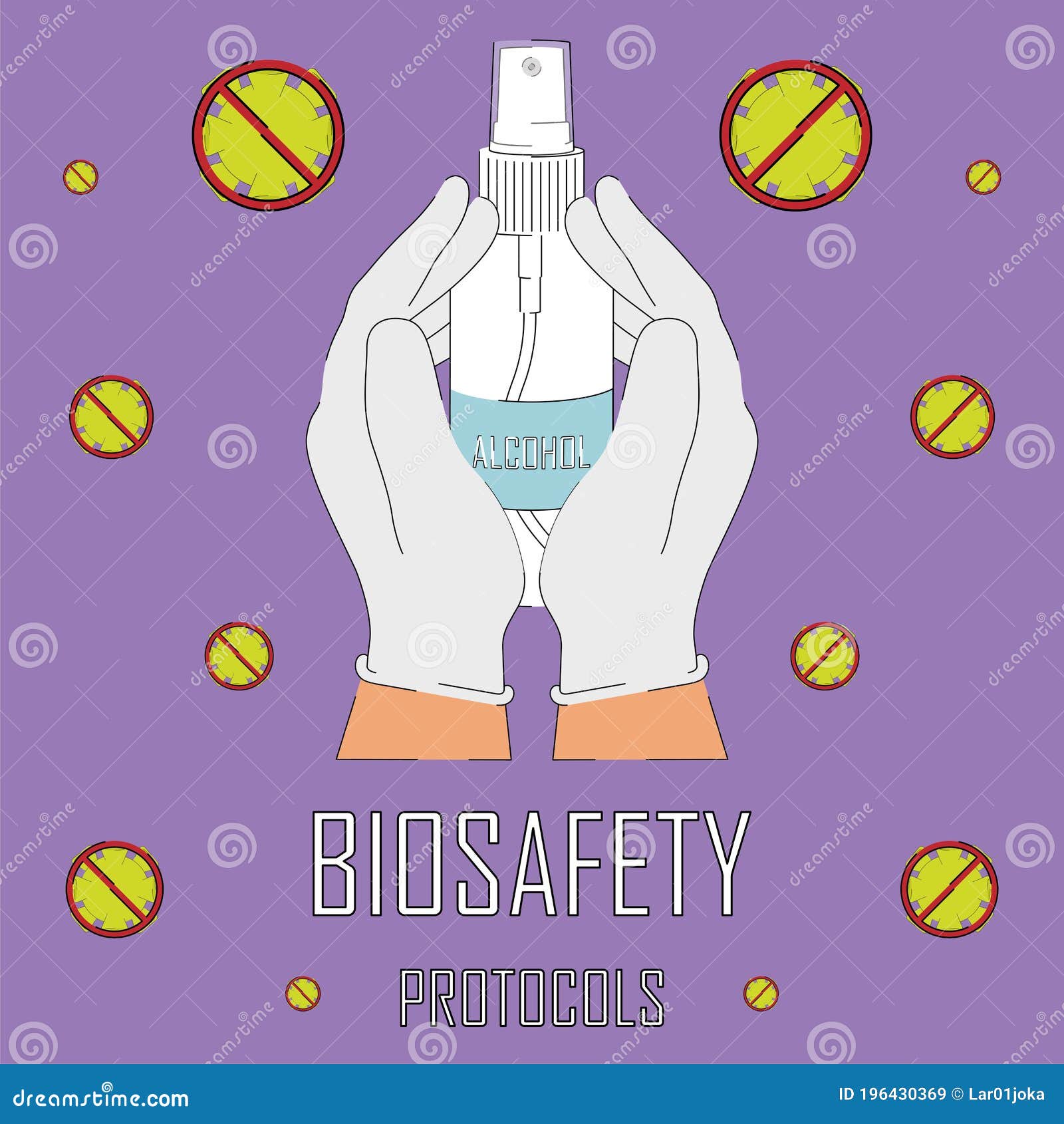 Biosafety protocols poster stock vector. Illustration of alcohol ...