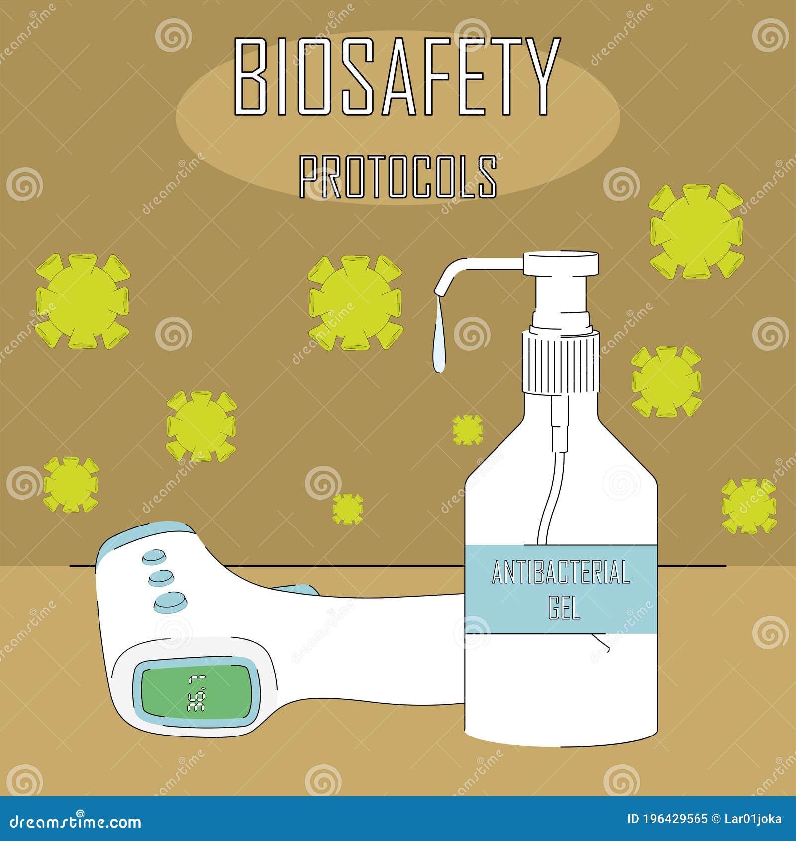 Biosafety protocols poster stock vector. Illustration of antibacterial ...