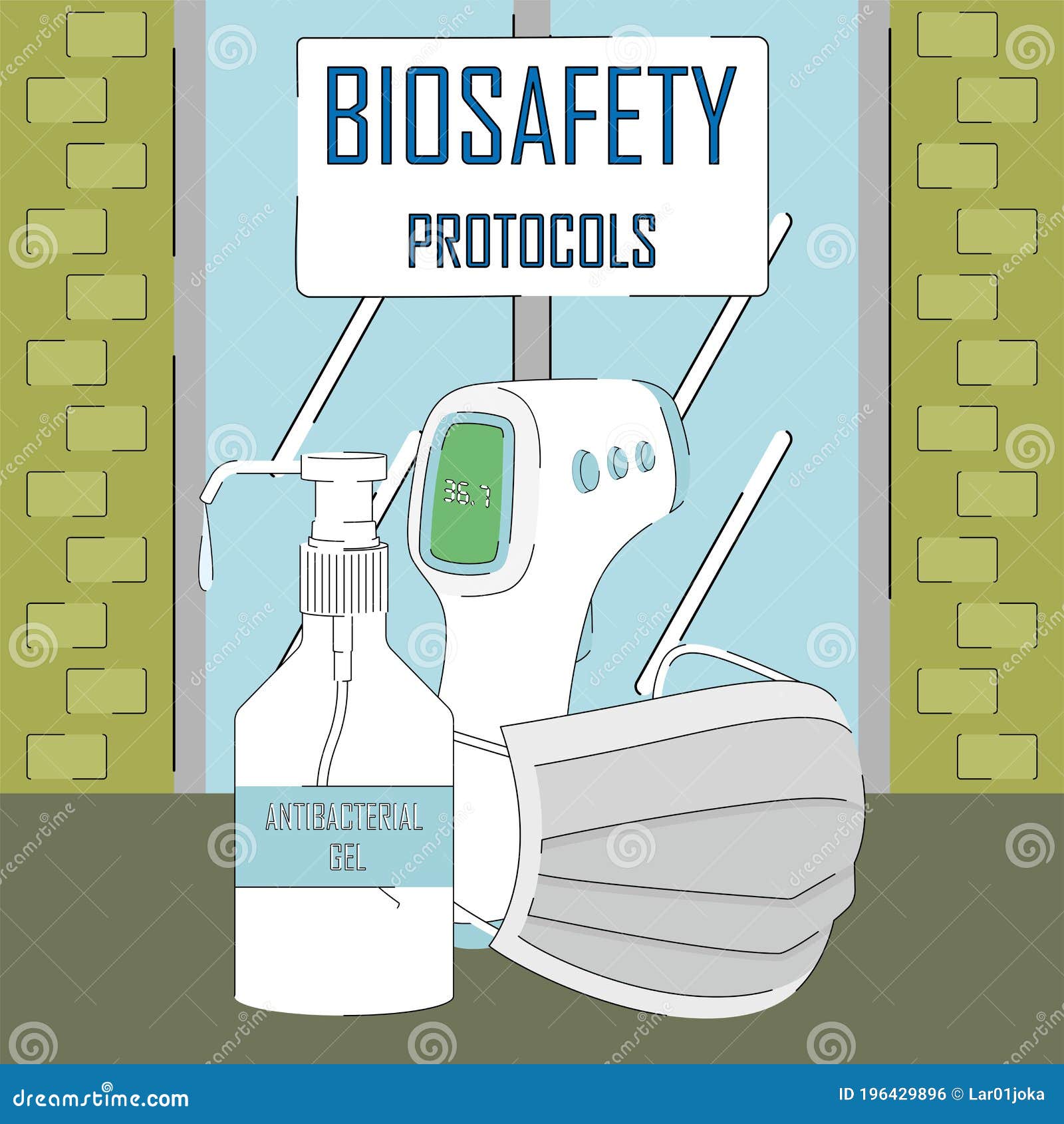 Biosafety protocols poster stock vector. Illustration of prevention ...