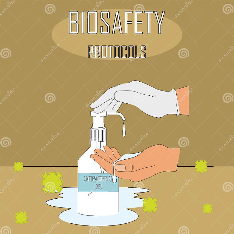 Biosafety protocols poster stock vector. Illustration of person - 196429713