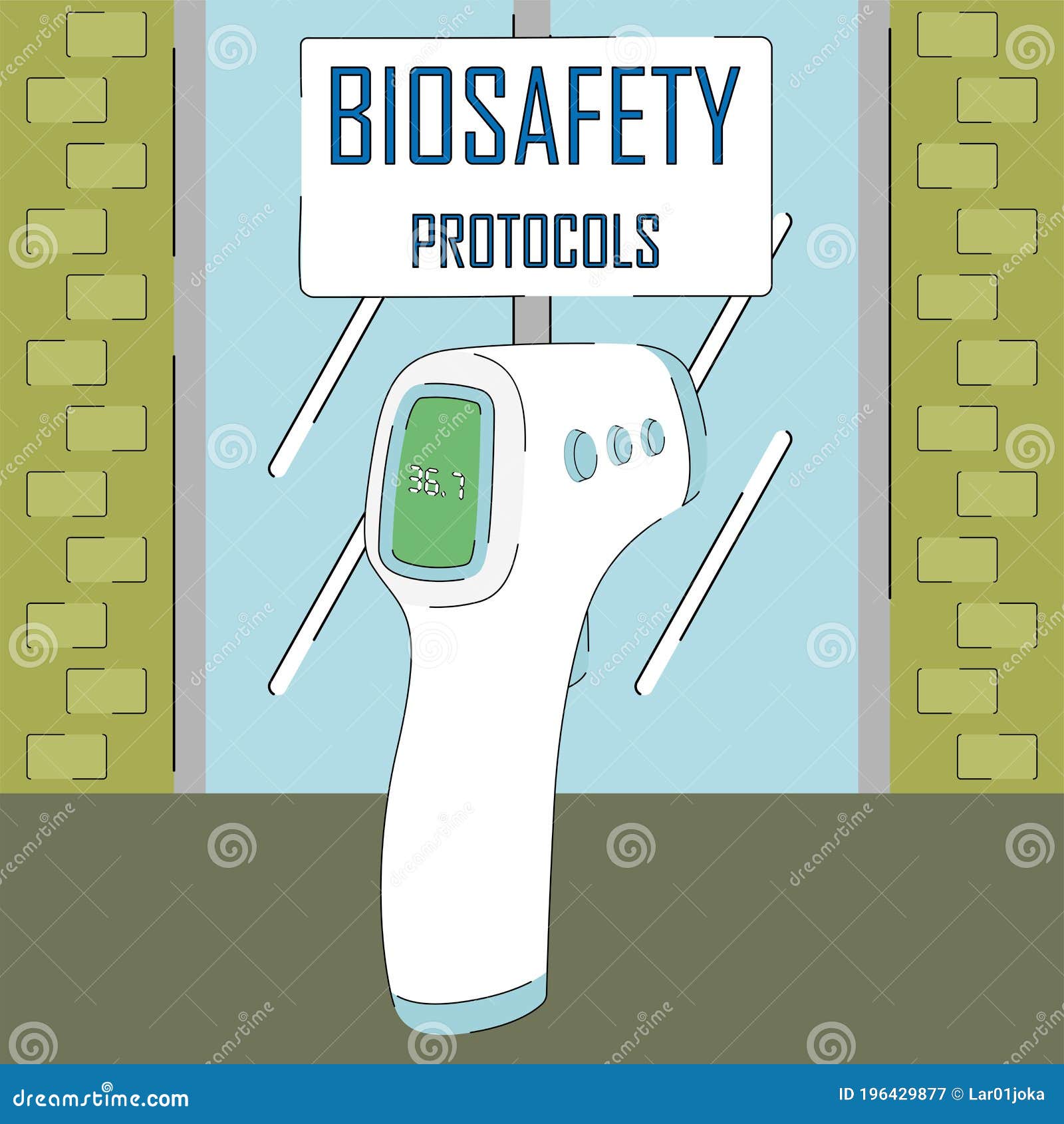 Biosafety protocols poster stock vector. Illustration of woman - 196429877