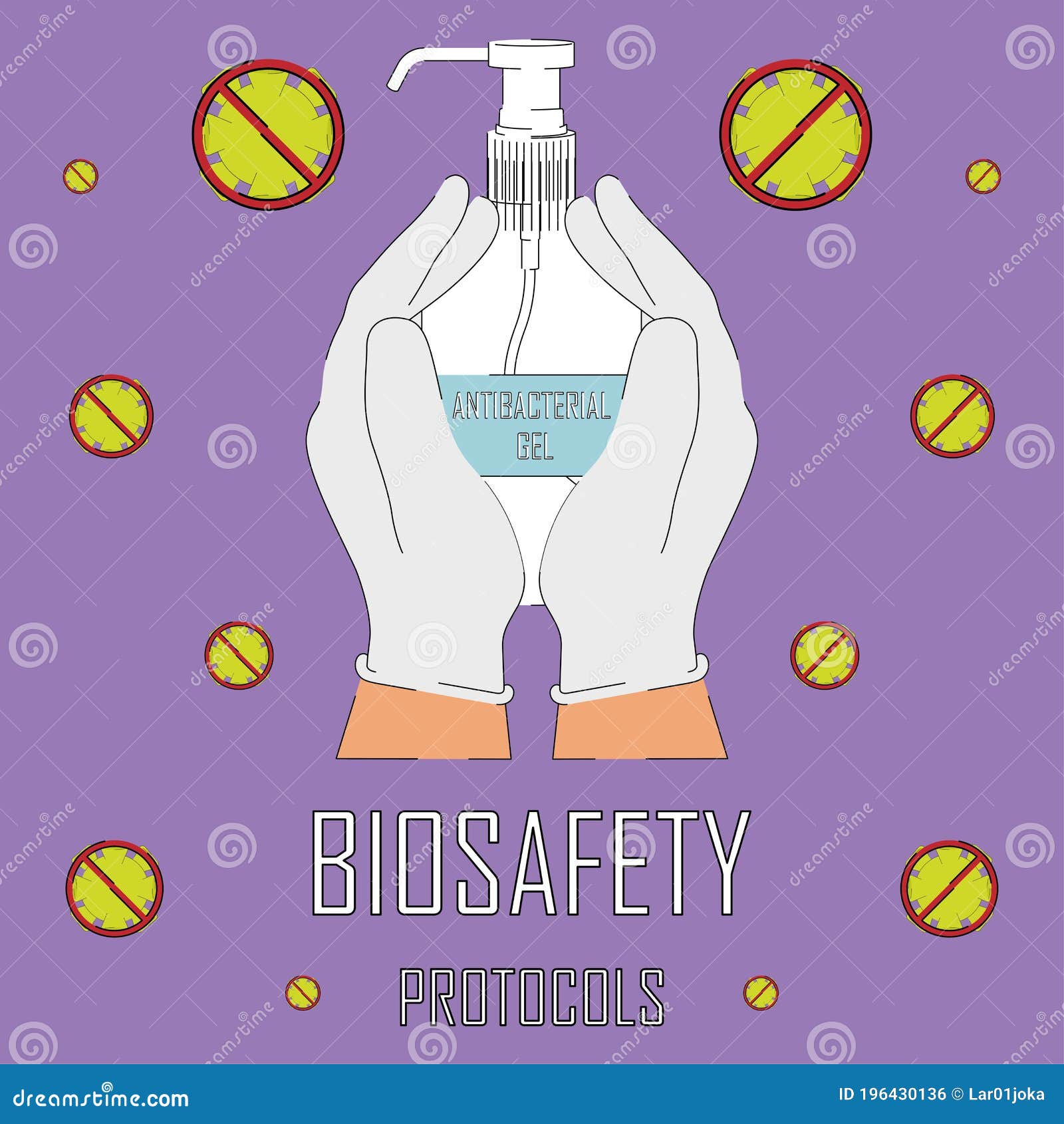 Biosafety protocols poster stock vector. Illustration of prevention ...